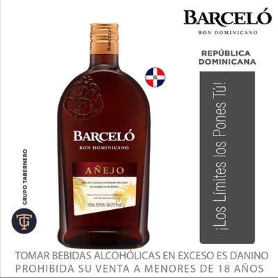 Ron Barceló Añejo Garrafa 1 L.75 L - BOTELLA 1.75 LT | Tottus Perú