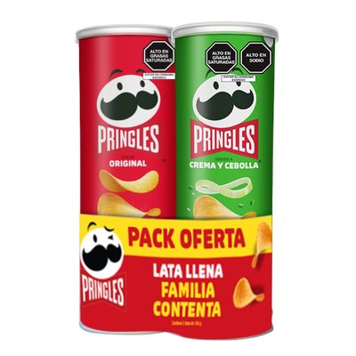 Pack Pringles Original + Crema Y Cebolla 124 g - UNIDAD | Tottus Perú
