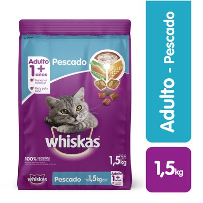 Comida Para Gatos Whiskas Adultos Sabor Pescado 1.5 kg - Bolsa 1.5 kg ...