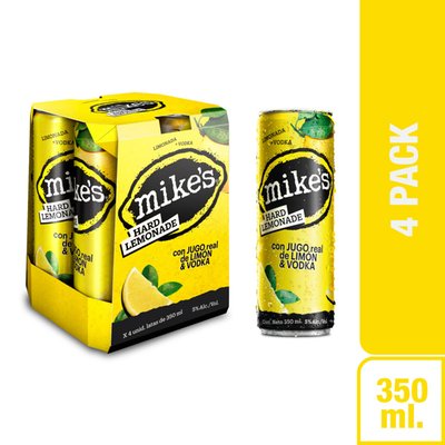 Four Pack Bebida Alcohólica De Limón Y Vodka Lata 350 Ml | Tottus Perú