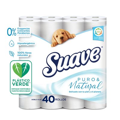 Papel Higienico Suave Puro Y Natural Doble Hoja 40 Unidades - UNIDAD ...