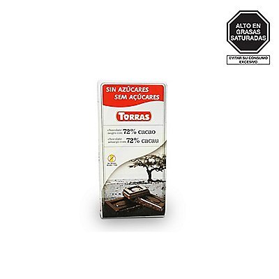 CHOCOLATE NEGRO SIN AZÚCAR 75 GR - Barra 75 gr | Tottus Perú